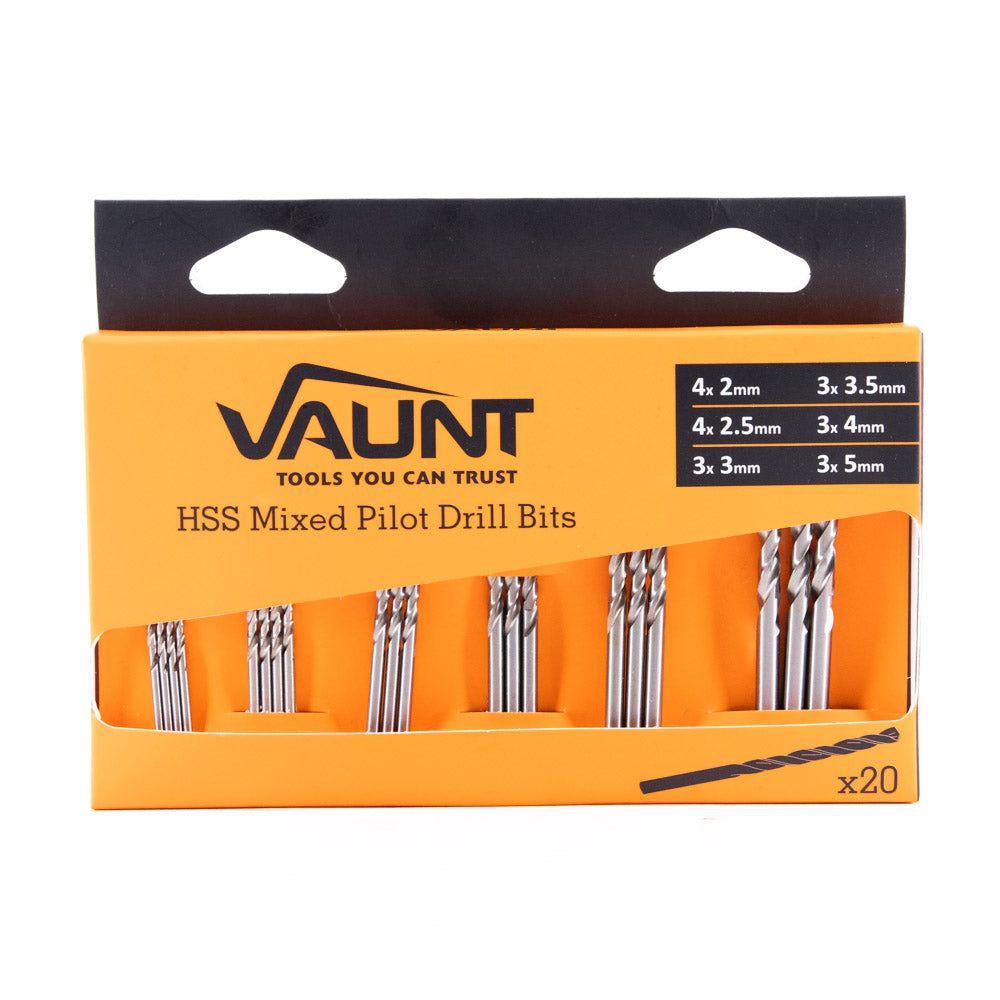 Vaunt - 20 Piece HSS Pilot Drill Bit Pack - Build Greener